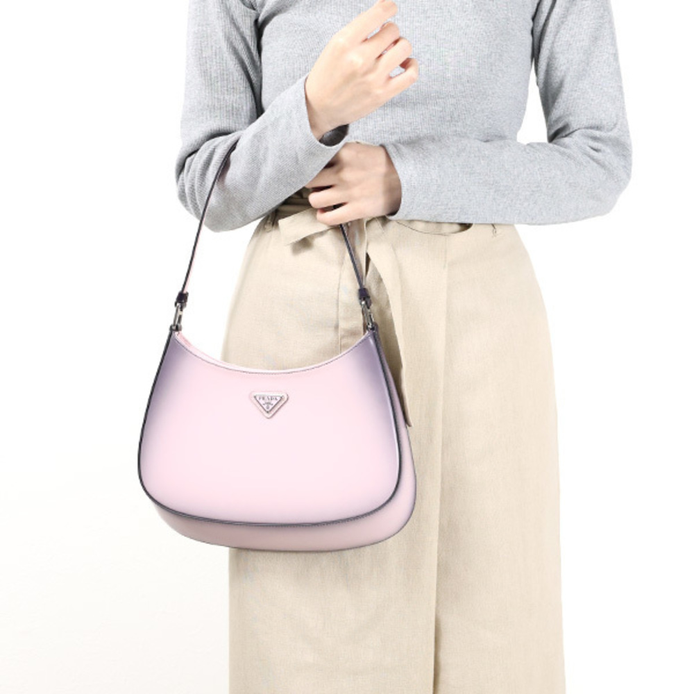 Prada Cleo Brushed Shoulder Bag Alabaster Pink - Gem